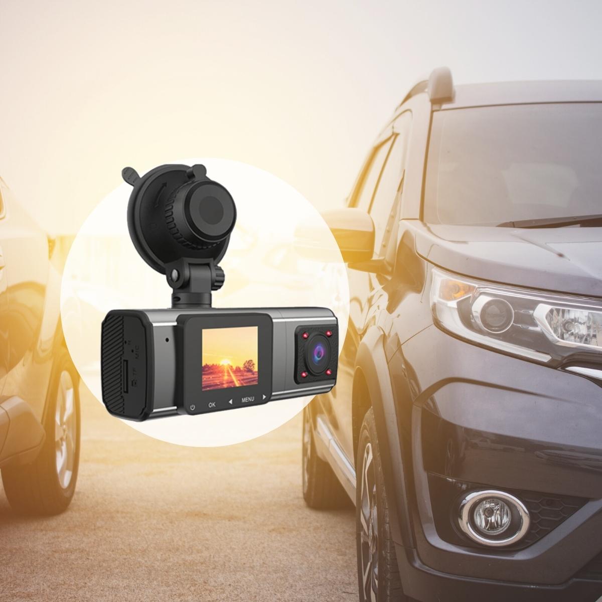 3 Cameras Smart Dash Cam Car DVR - Triple Lens Car Dash Cam with Inside ...