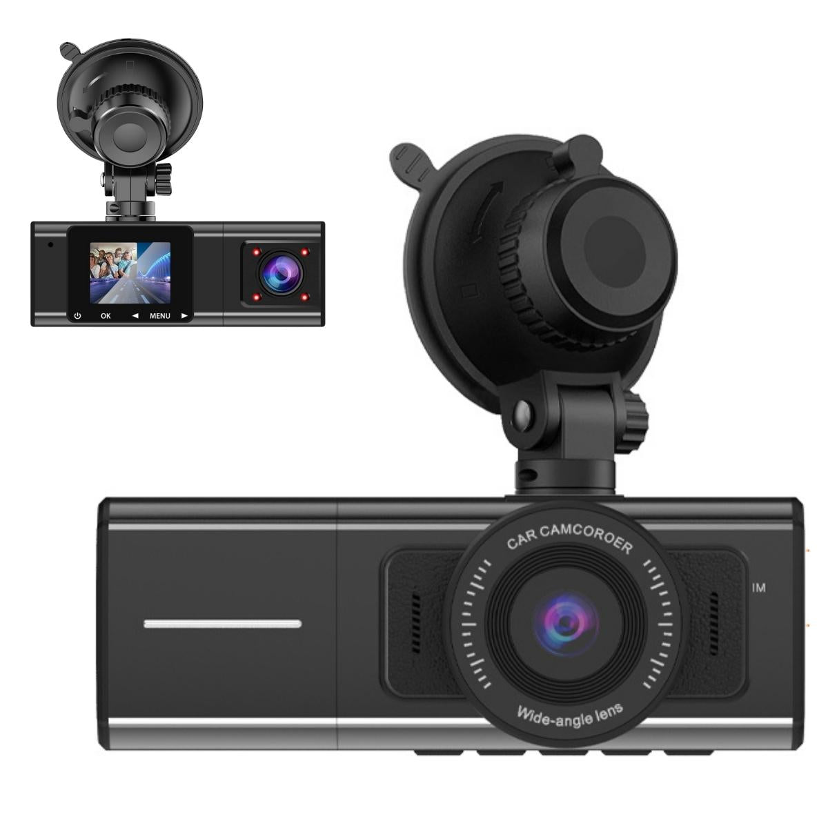 3 Cameras Smart Dash Cam Car DVR - Triple Lens Car Dash Cam with Inside ...