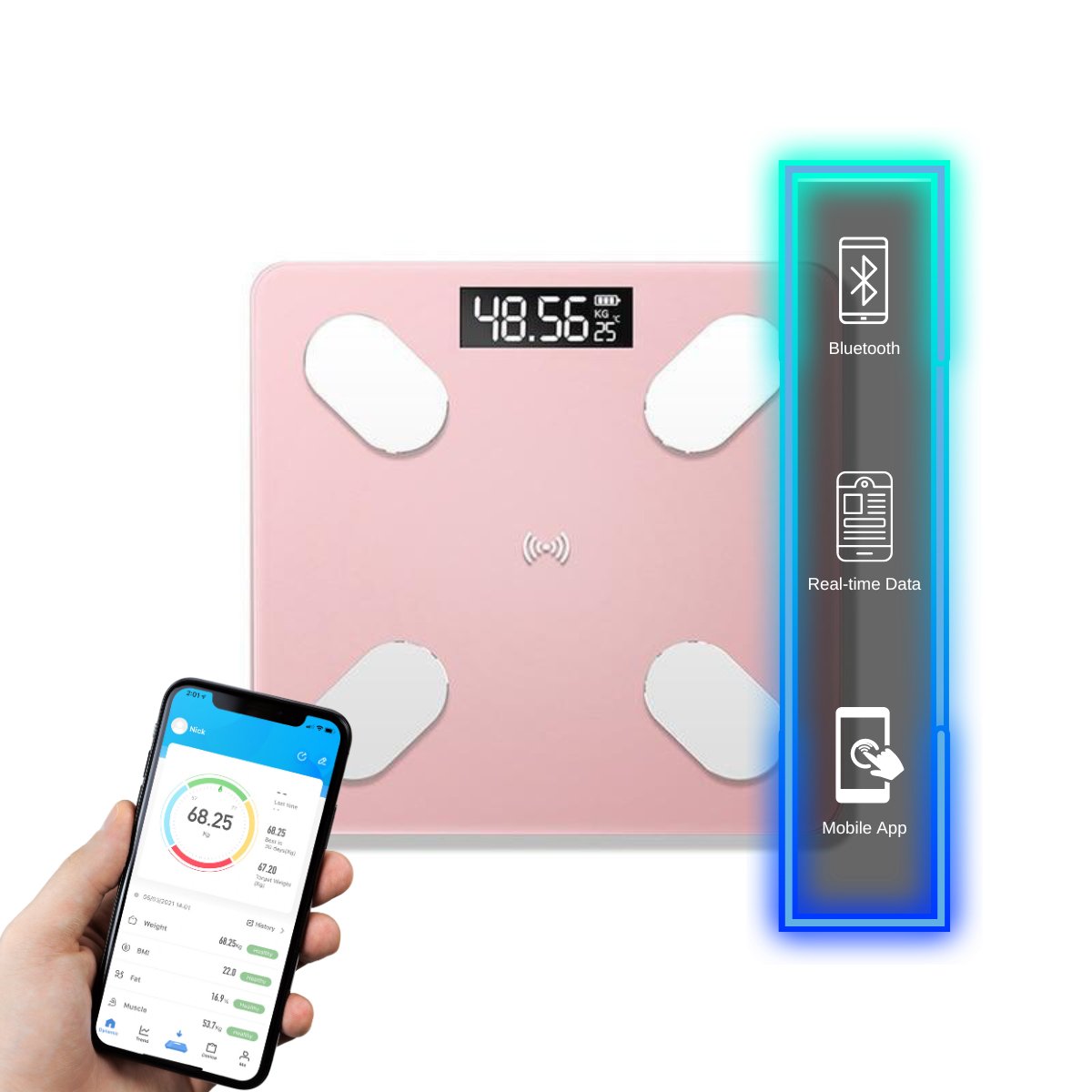 Bluetooth Body Scale - Smart Body Scale with Mobile App Weight ...