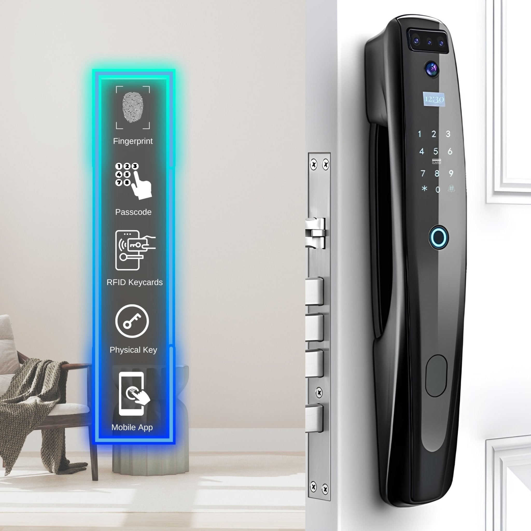 Face Recognition Smart Door Lock - Smart Door Lock with Video Camera ...