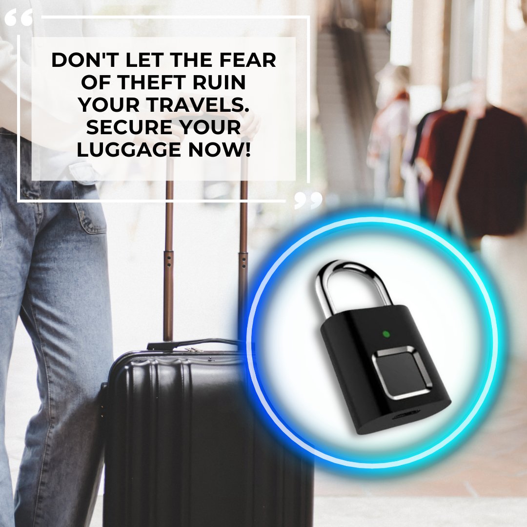 Luggage Fingerprint Lock Smart Padlock - Fingerprint luggage with ...