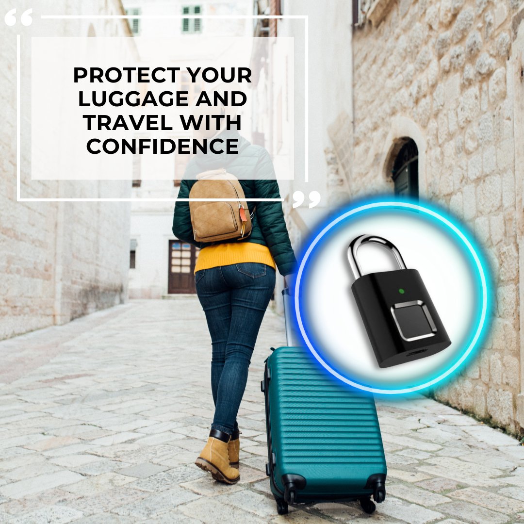 Luggage Fingerprint Lock Smart Padlock - Fingerprint luggage with ...