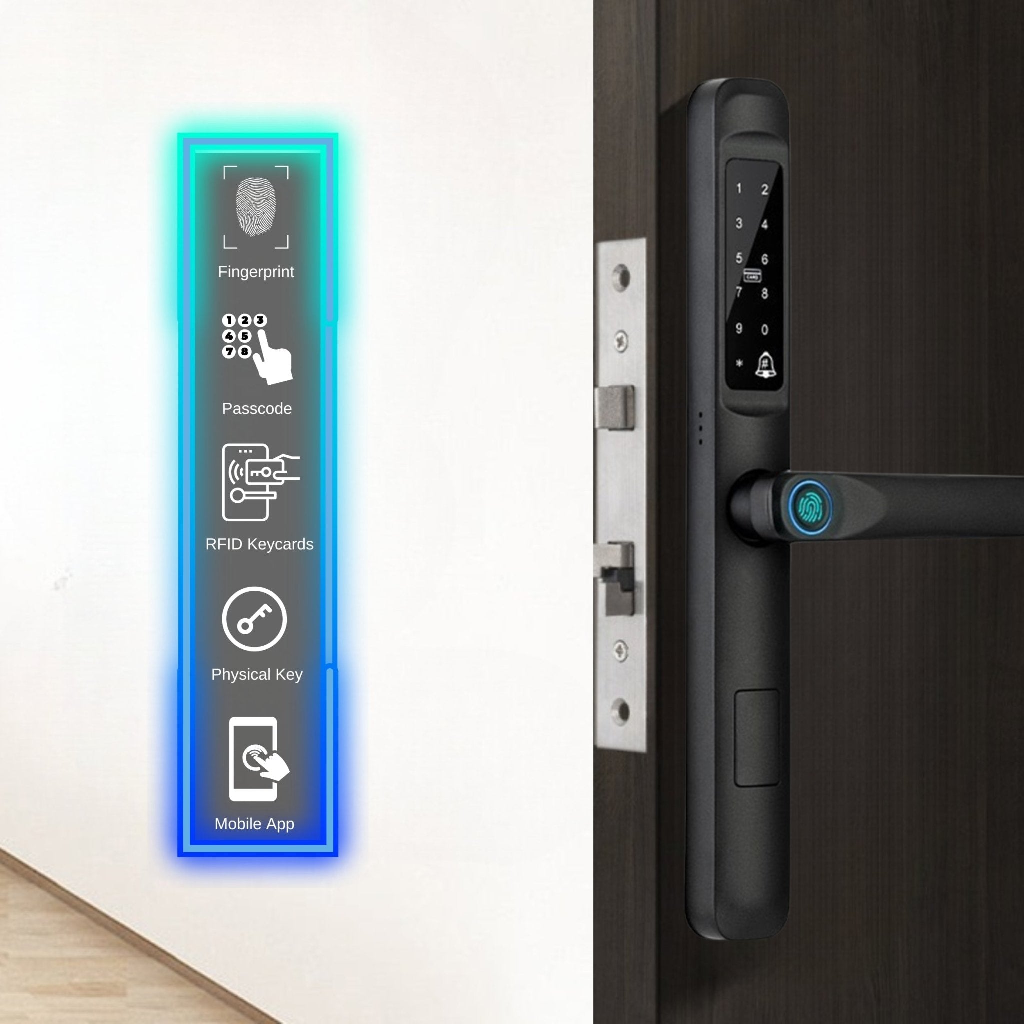 Smart Door Lock Slim - Smart Lock for Slim Doors, Slim Smart Door Lock ...