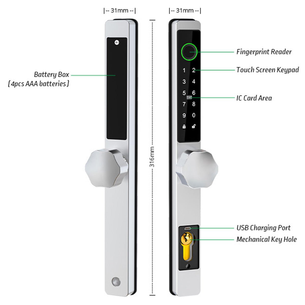 Smart Door Lock Thin - Smart Lock for Thin Doors, Thin Smart Lock – The ...