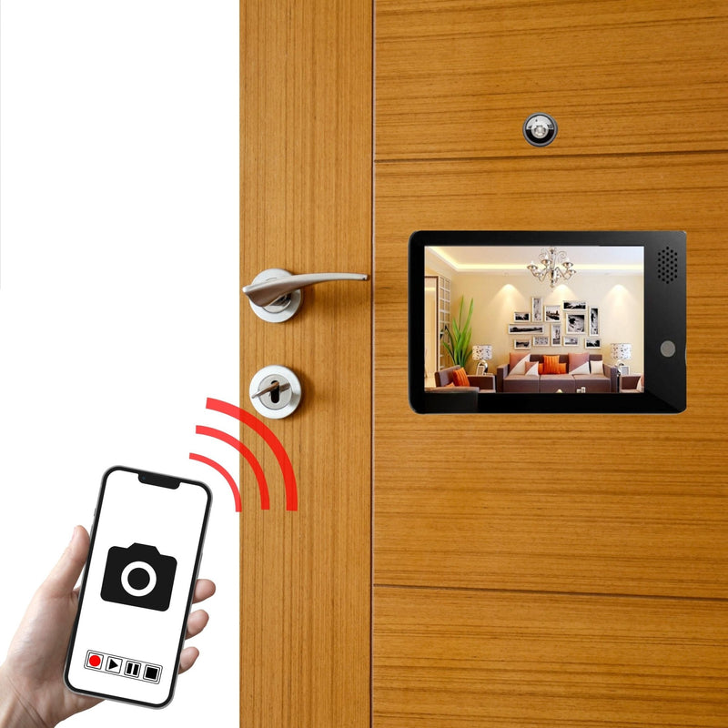 Smart Door Peephole Screen with HD Live Video and WiFi Remote Control ...
