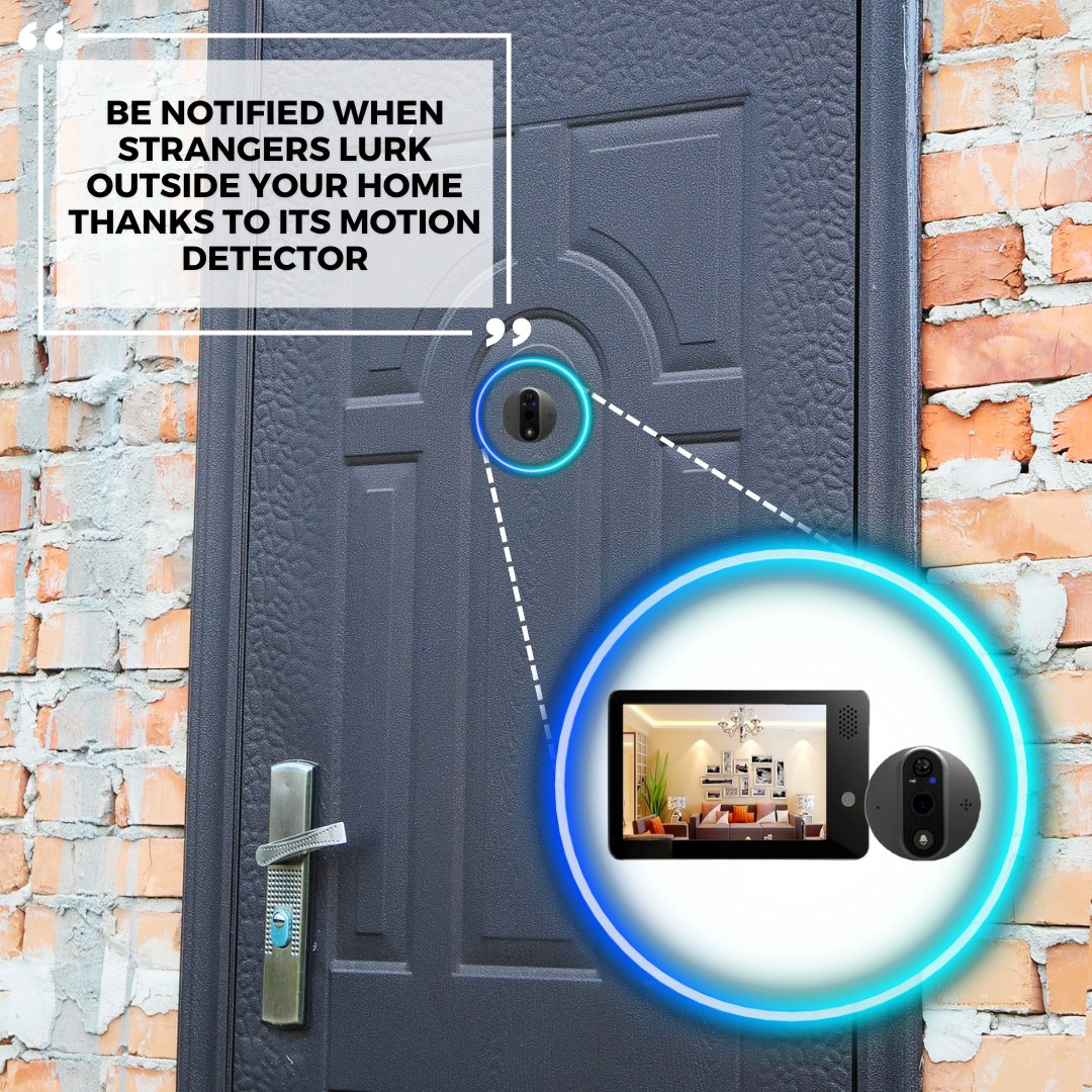 Smart Door Peephole Screen with HD Live Video and WiFi Remote Control ...