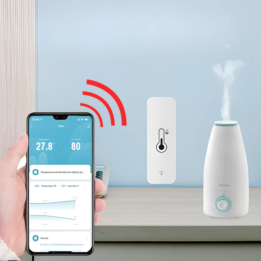 Smart Temperature Monitor Temperature and Humidity Sensor, Mobile App
