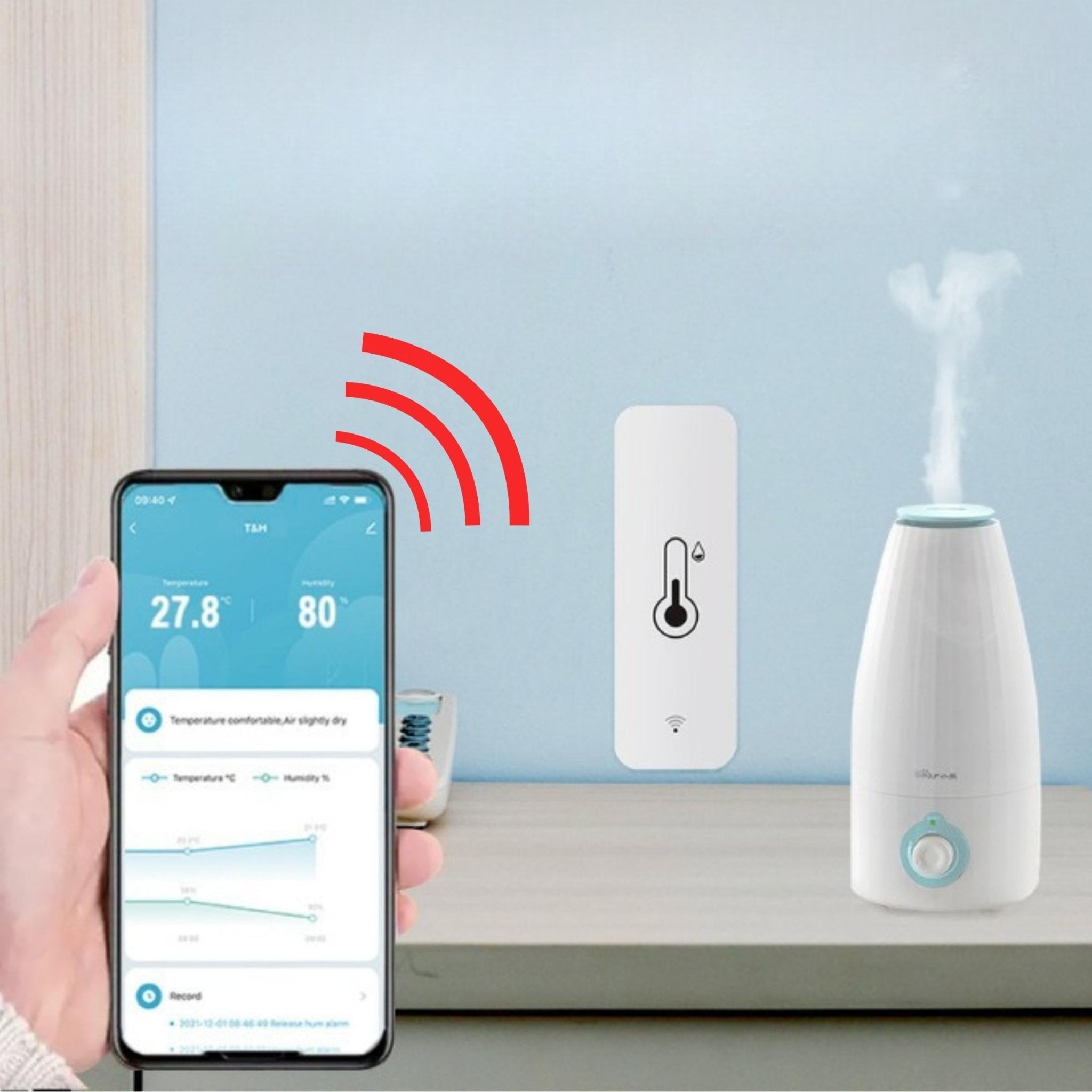 Smart Temperature Monitor Temperature and Humidity Sensor, Mobile App ...