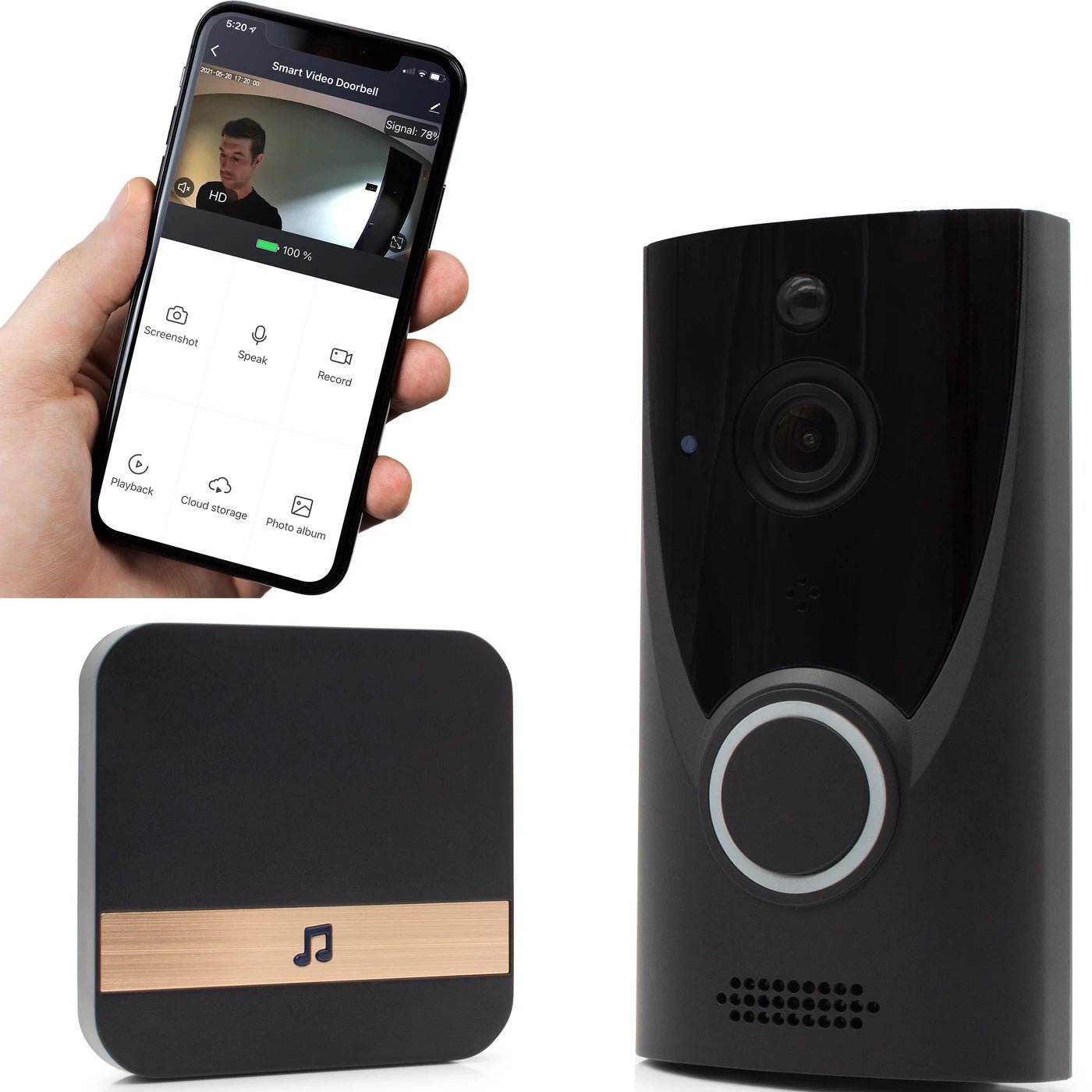 Smart Video Doorbell - Connected Video Doorbell with WiFi and Live ...